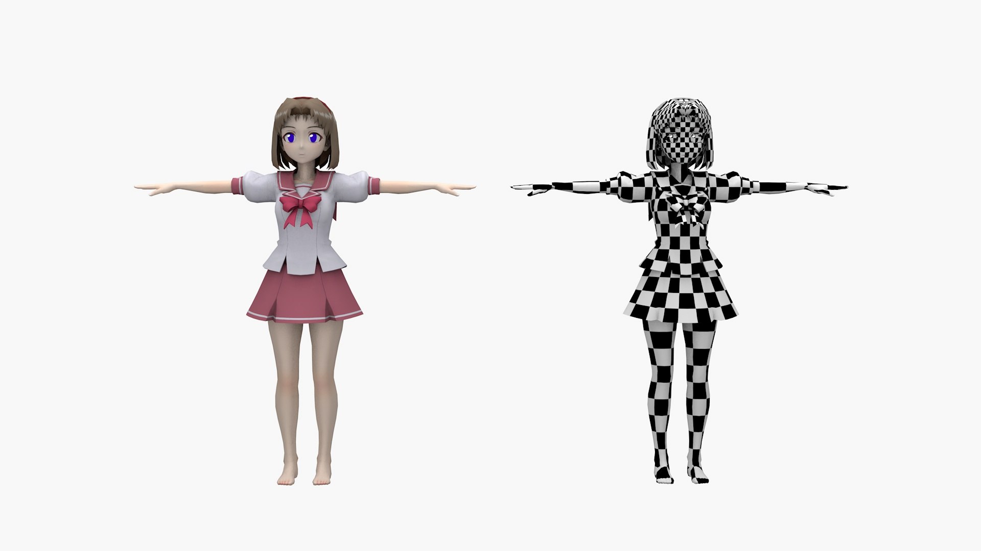 Anime Schoolgirl 3D Model - TurboSquid 2366799