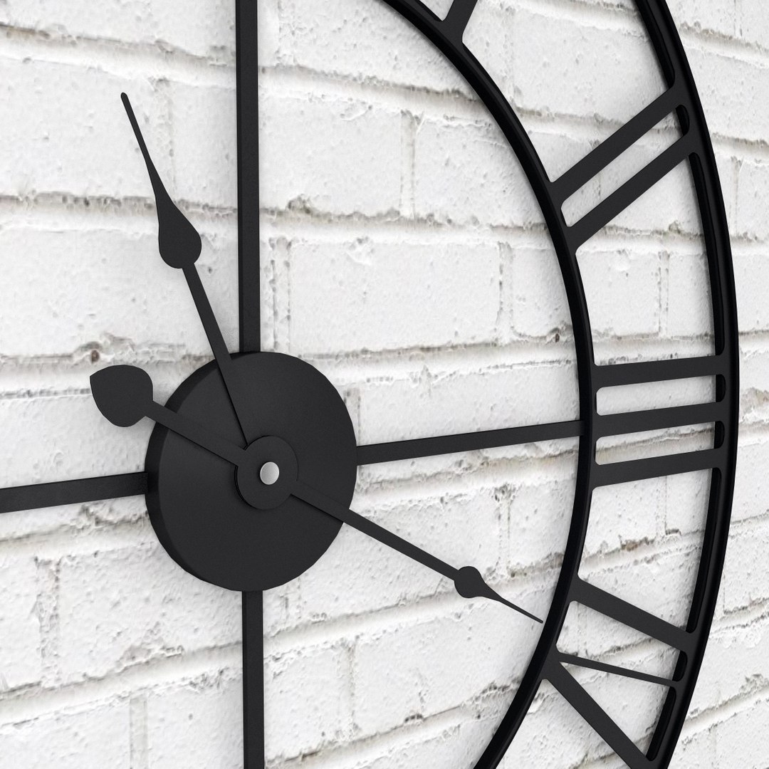 Big Wall Clock Cast Iron 3D Model - TurboSquid 1635483