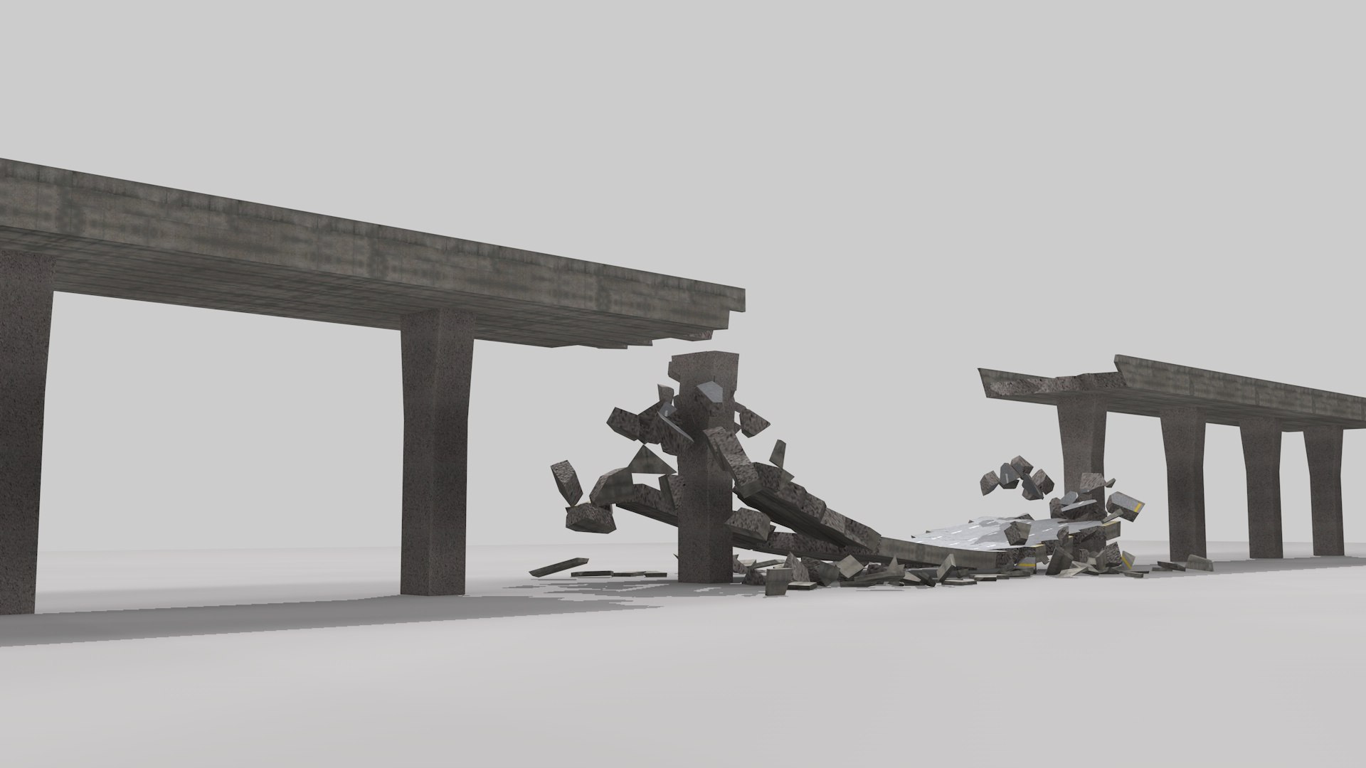 Bridge Collapse 3 Animations 3D Model - TurboSquid 1528295