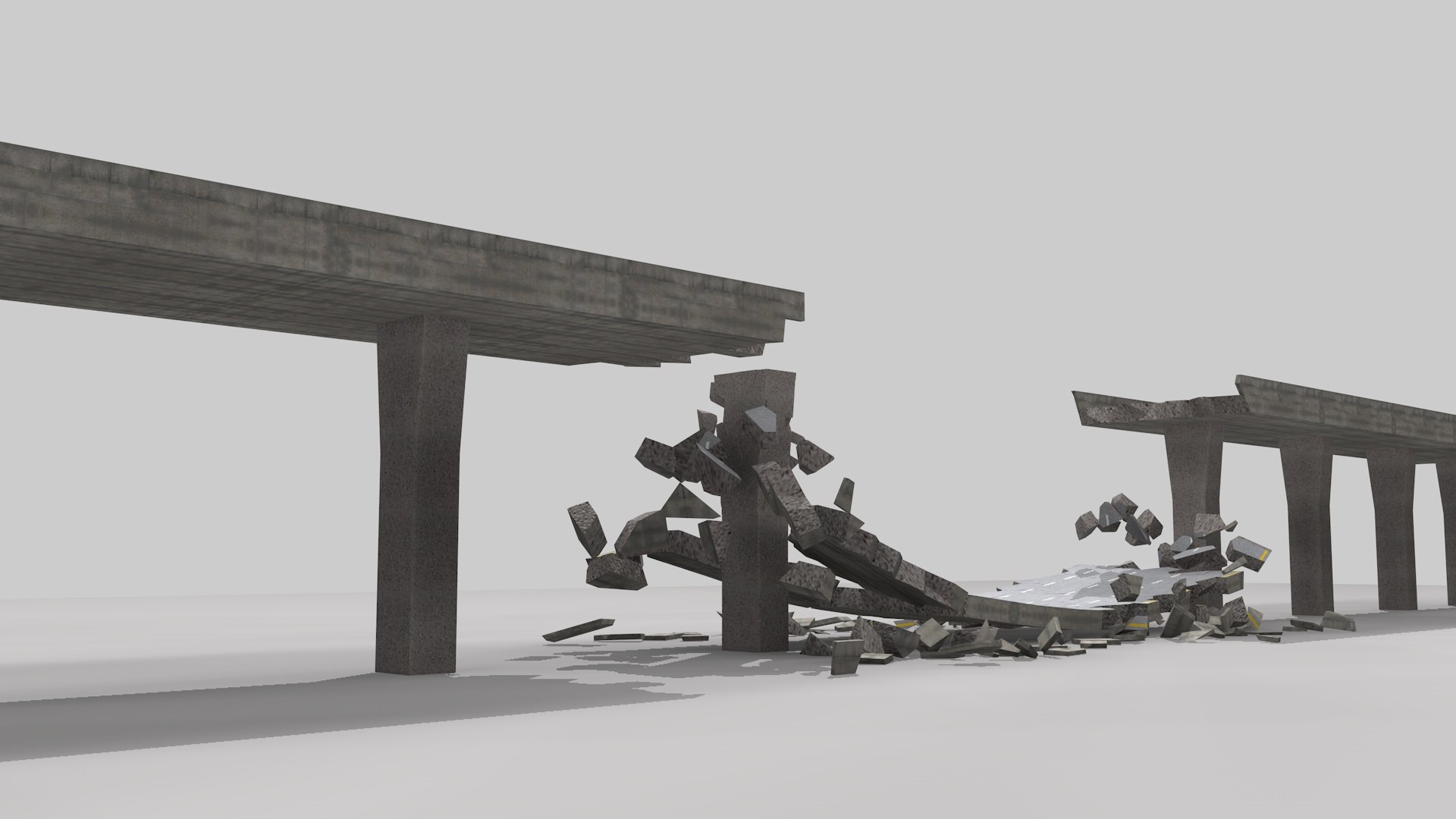 Bridge Collapse 3 Animations 3D Model - TurboSquid 1528295