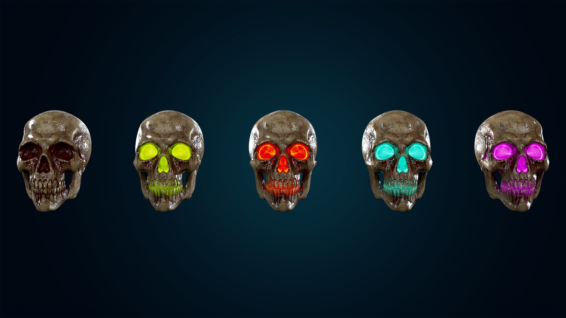 3D Human Skeleton Skull - Bloody - Lowpoly - Game Ready 3D Model ...