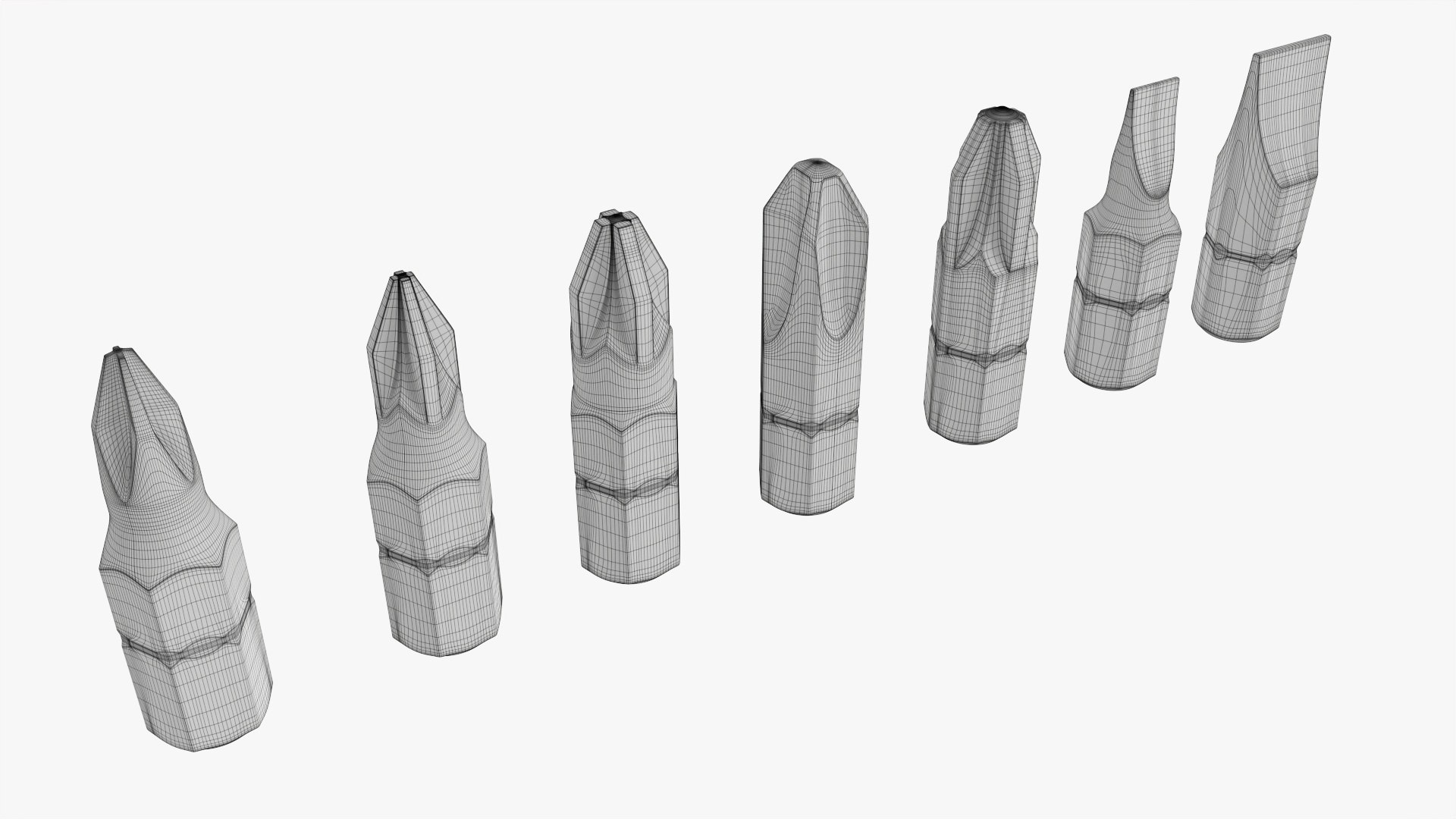 3D Screwdriver Bit Set - TurboSquid 1725341
