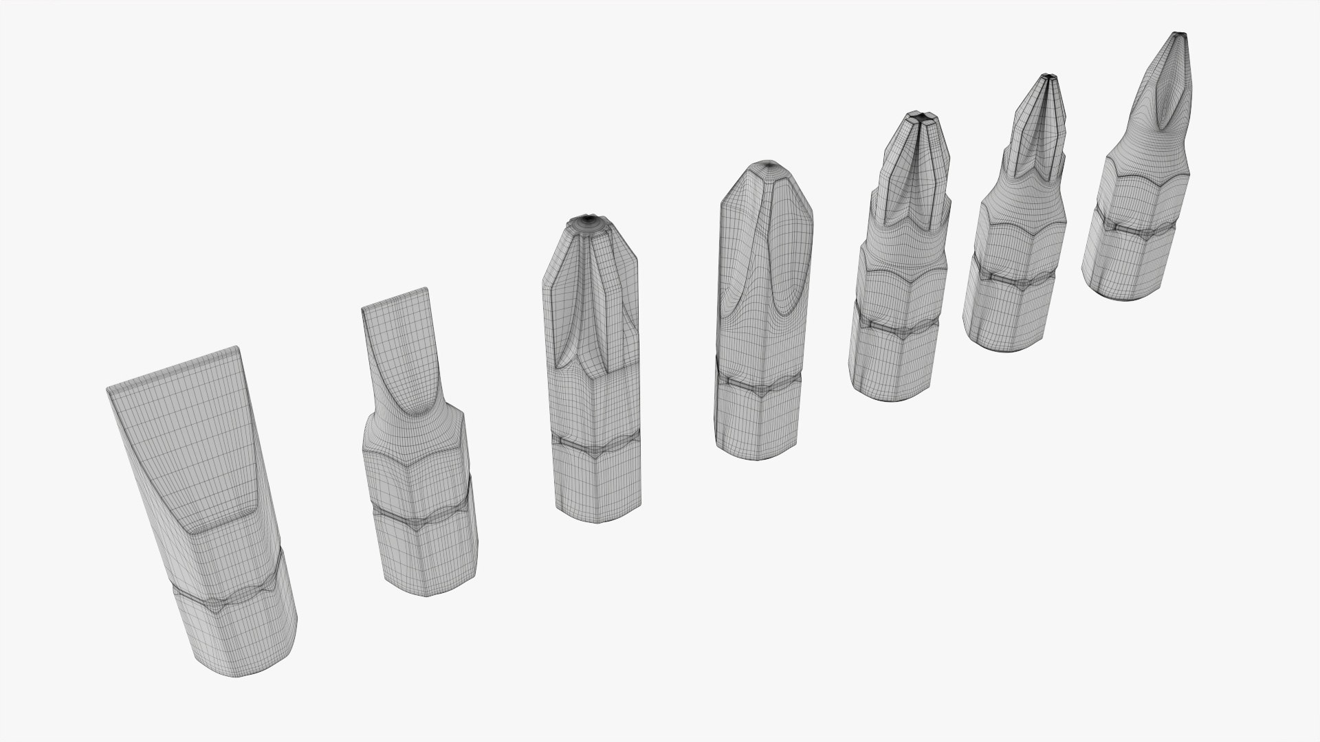 3D Screwdriver Bit Set - TurboSquid 1725341