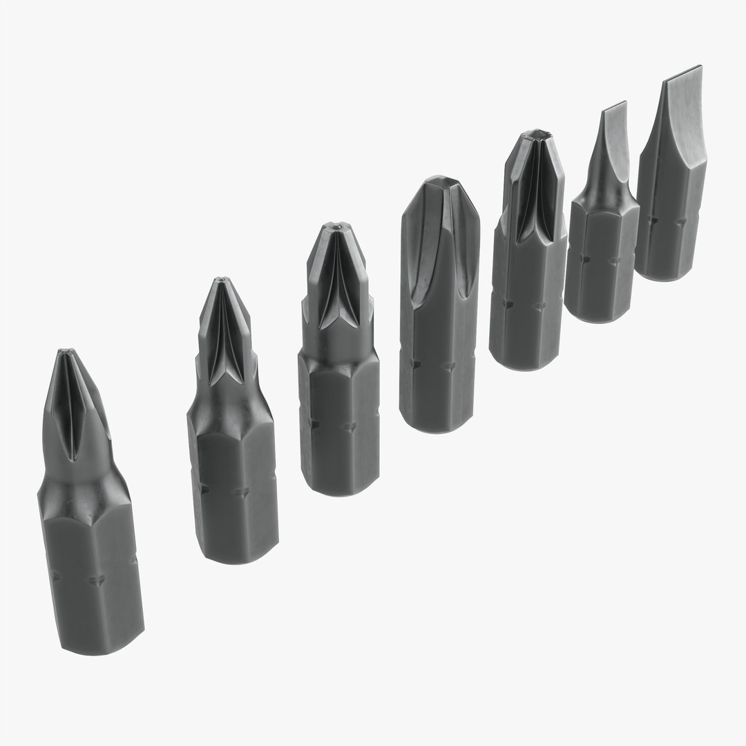 3D Screwdriver Bit Set - TurboSquid 1725341