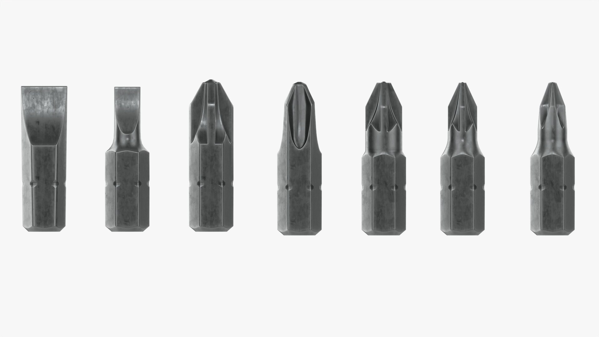 3D Screwdriver Bit Set - TurboSquid 1725341