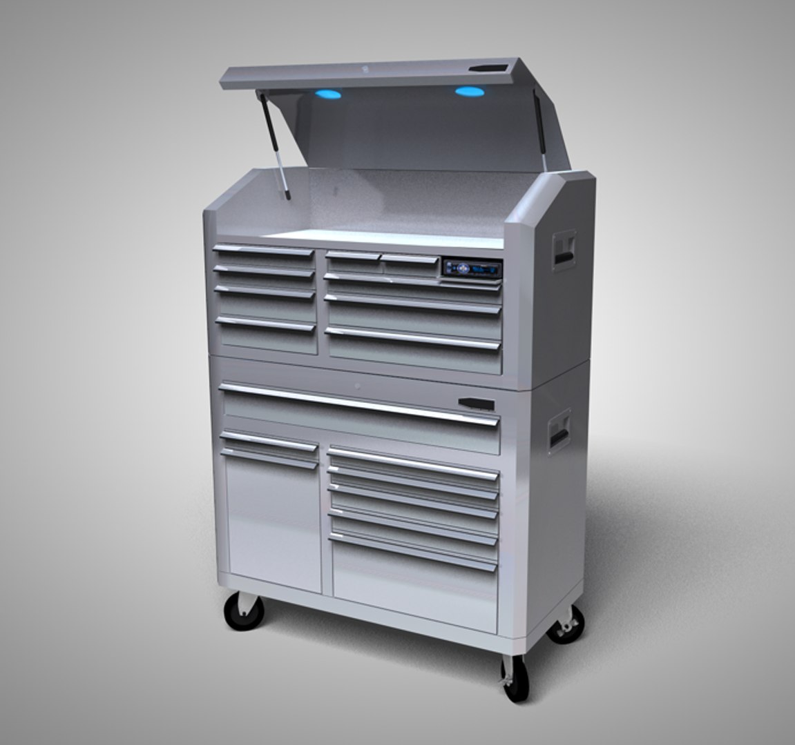 3d Stainless Tool Chest Model