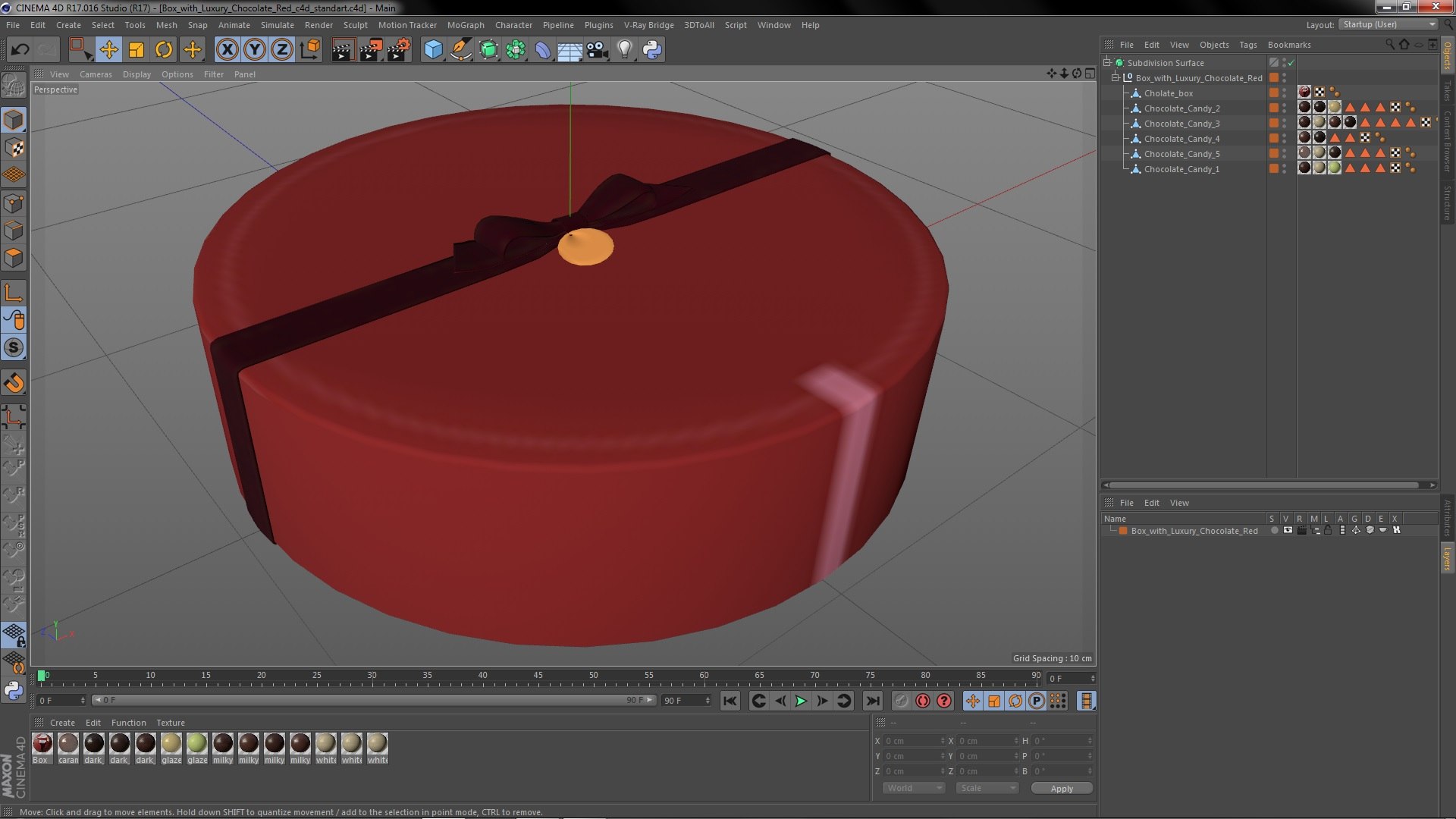 Box with Luxury Chocolate Red model - TurboSquid 2066148