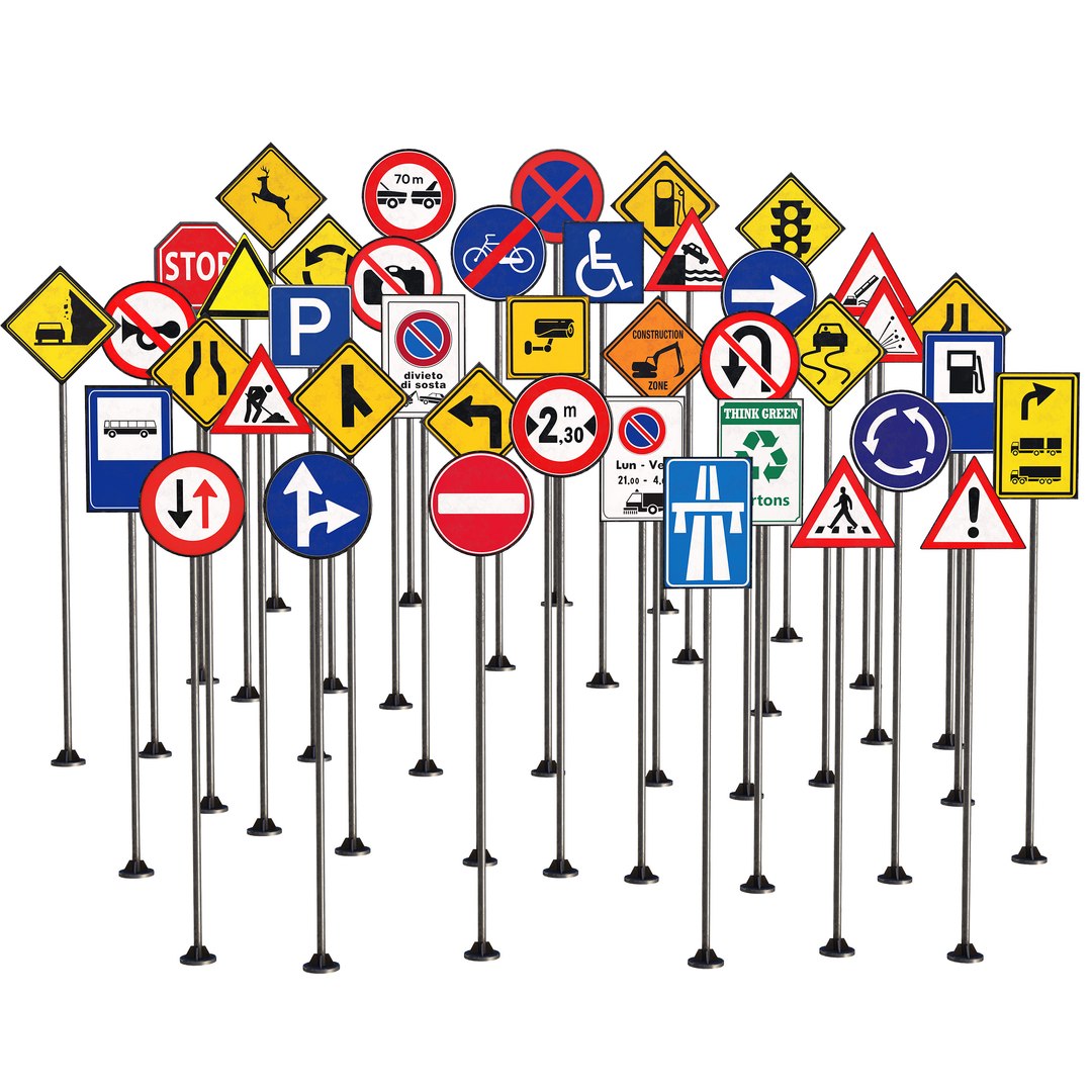 Street Sign-set 01 Model - TurboSquid 2293395