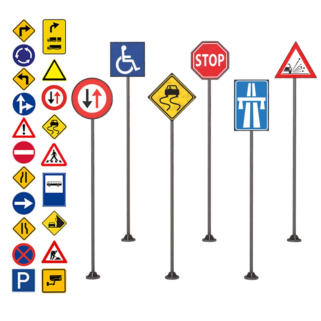 Street Sign-set 01 Model - TurboSquid 2293395