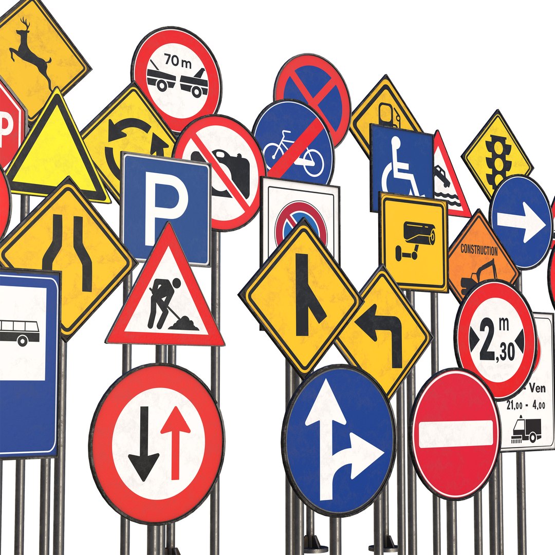 Street Sign-set 01 Model - TurboSquid 2293395