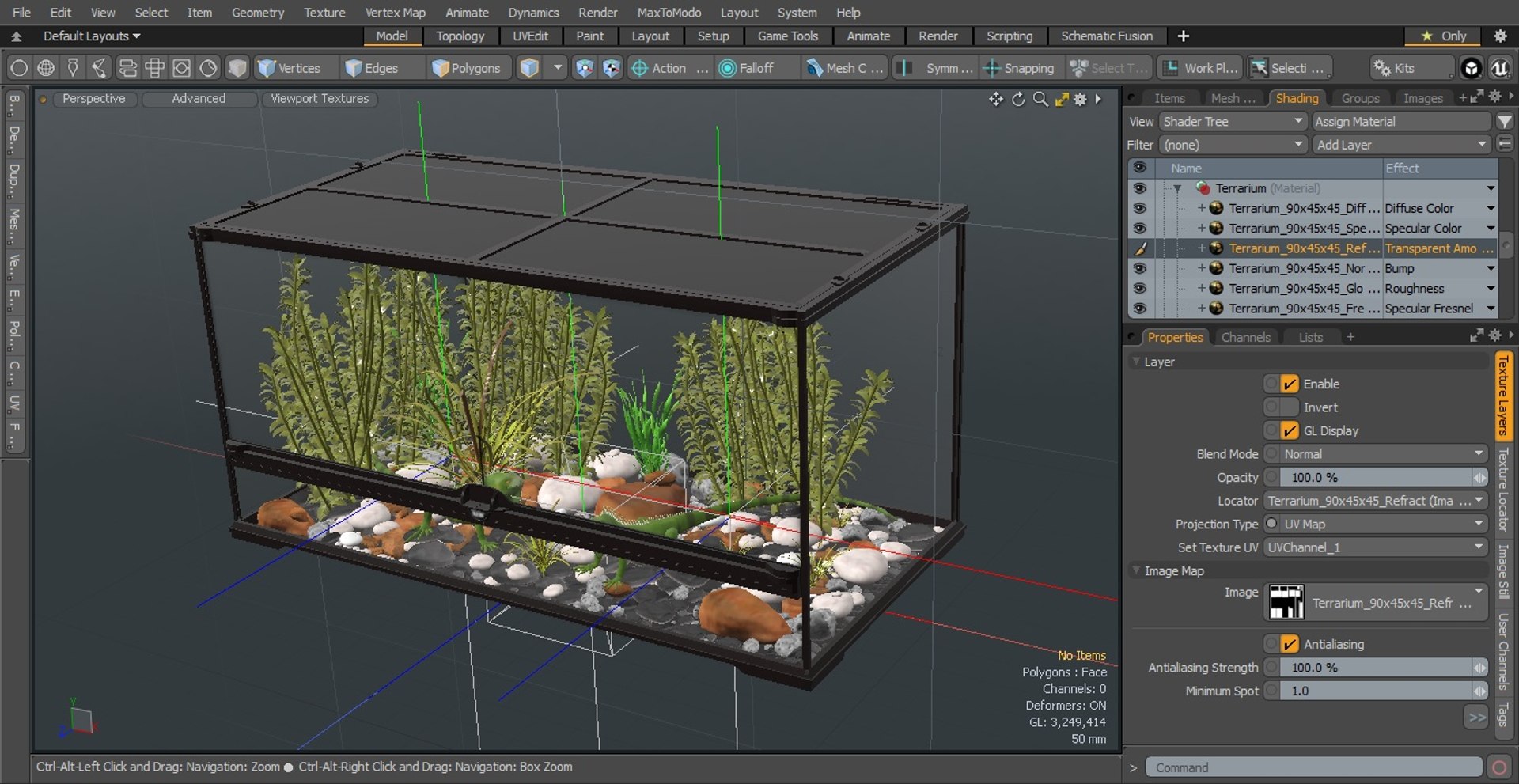 Exotic Animals Long Terrarium With Pair Of Iguanas 3D Model ...