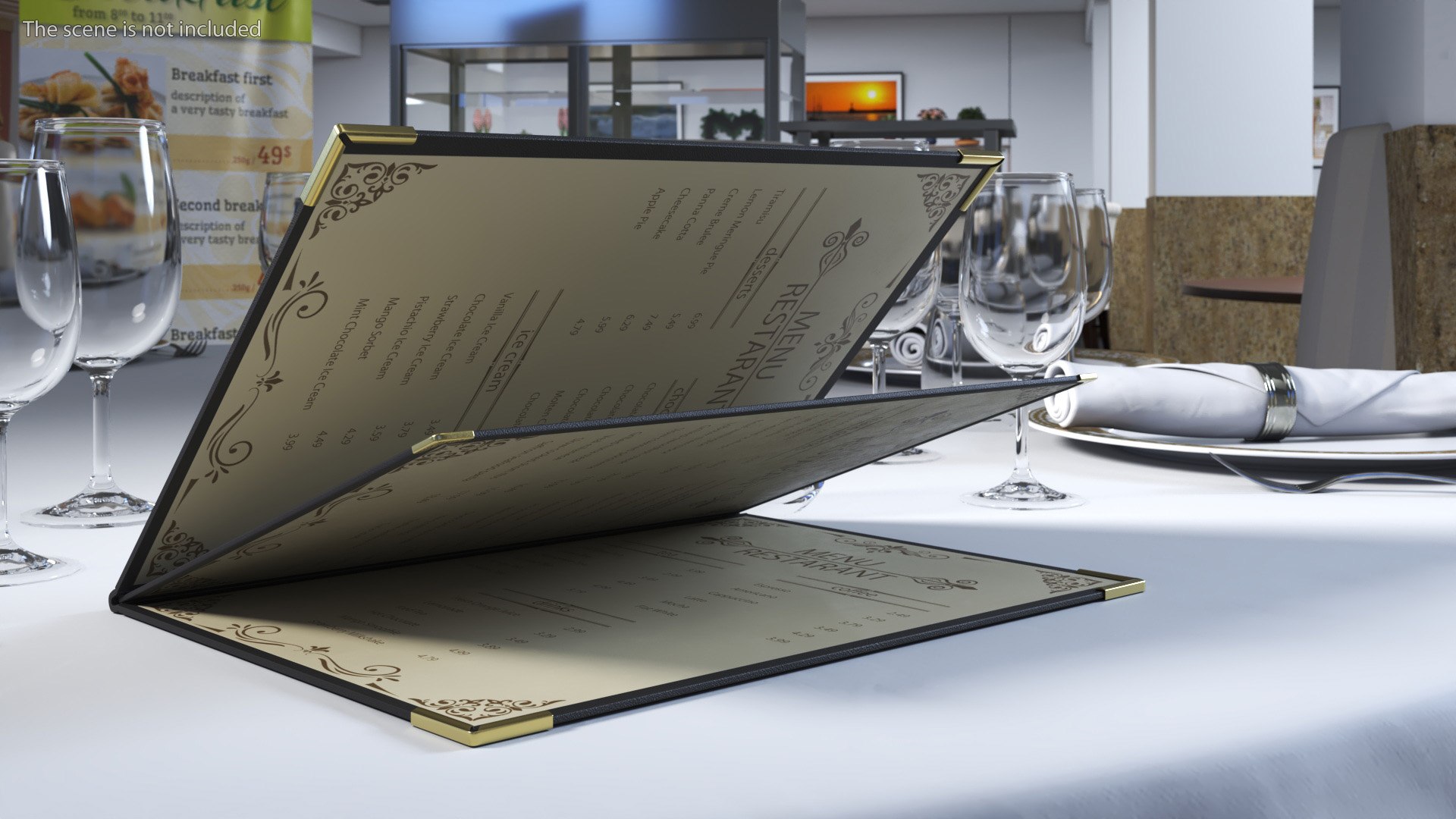 Vintage Menu Book Cover Rigged Model - TurboSquid 2387169