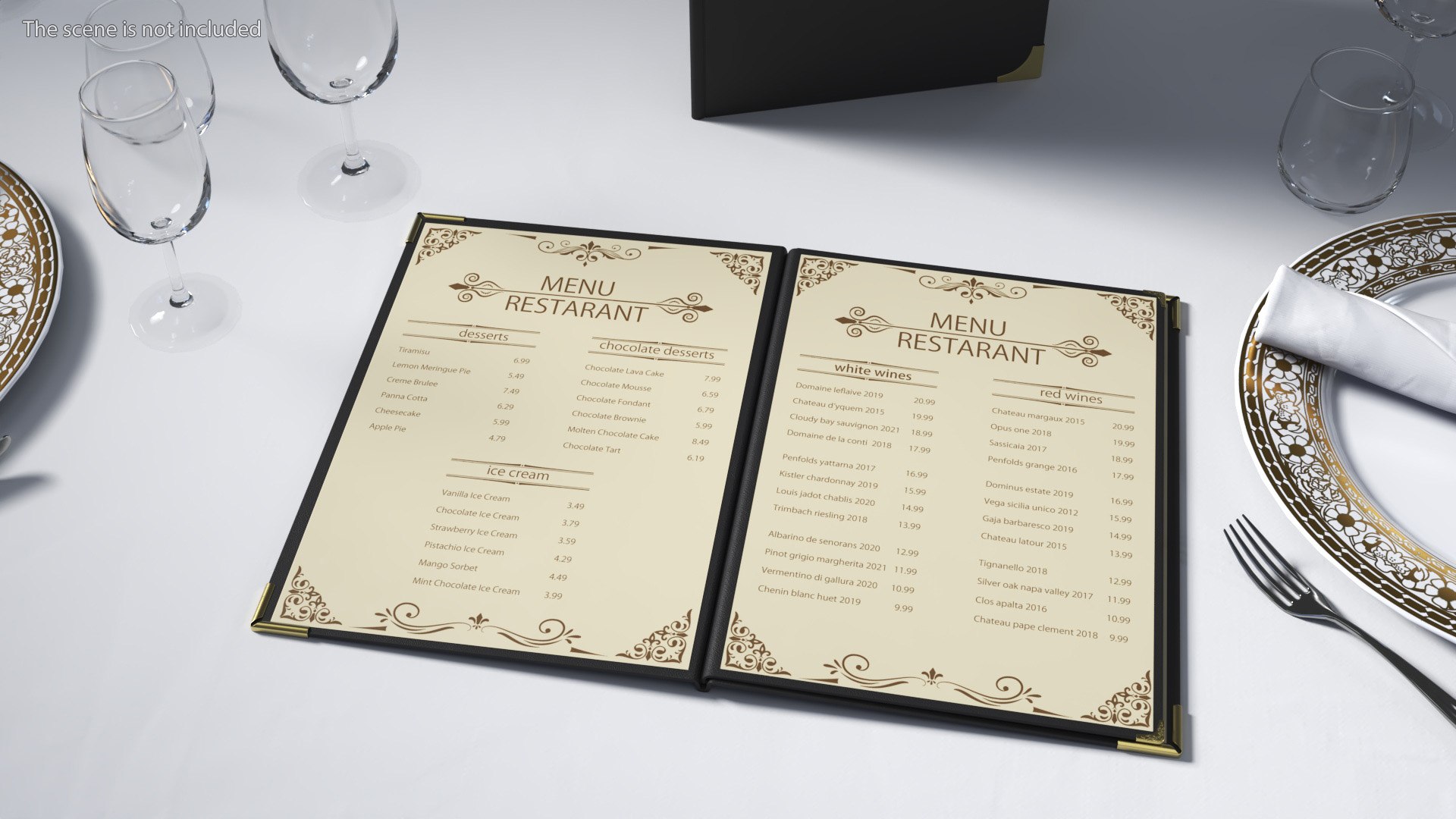 Vintage Menu Book Cover Rigged Model - TurboSquid 2387169