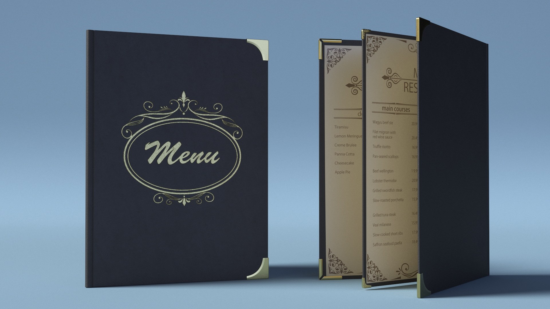Vintage Menu Book Cover Rigged Model - TurboSquid 2387169