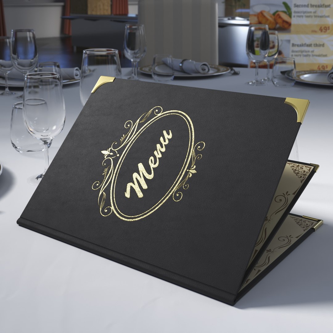 Vintage Menu Book Cover Rigged Model - TurboSquid 2387169