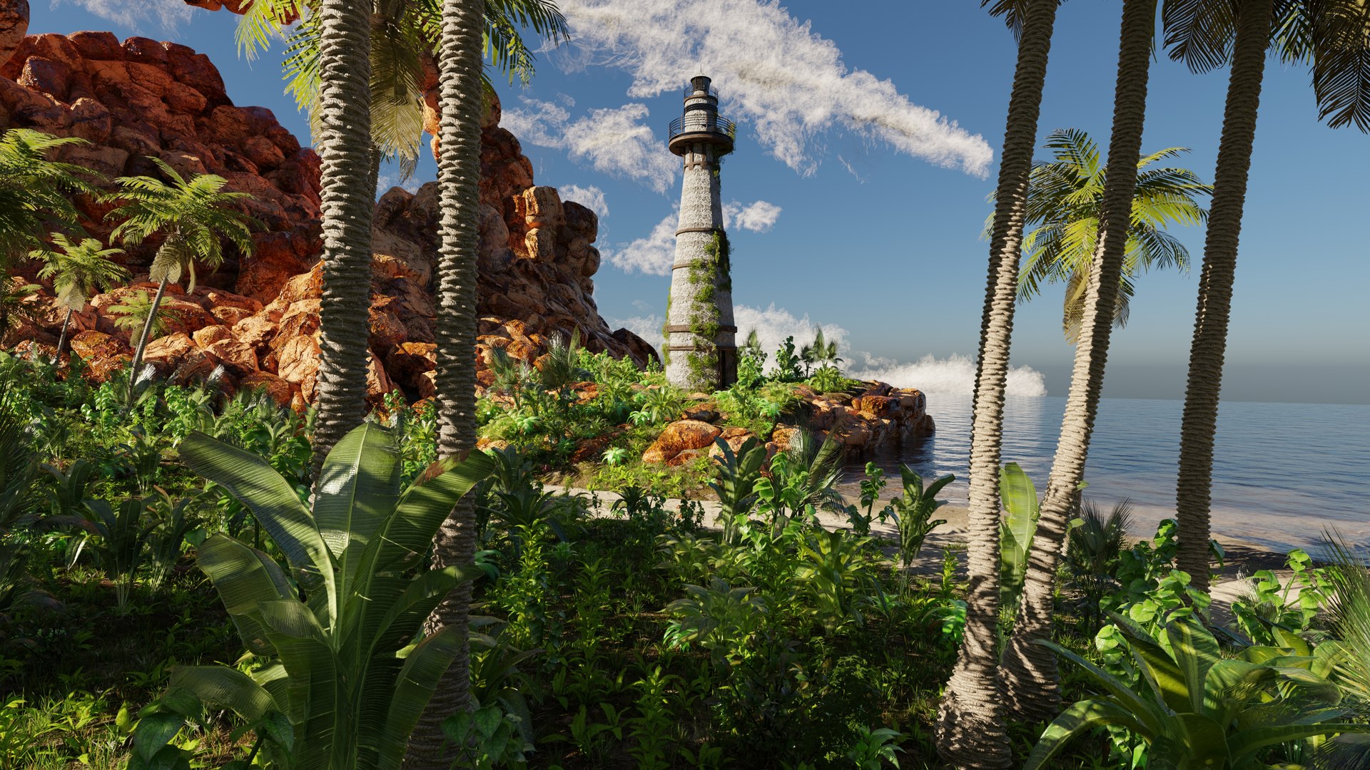 Beach Scene 3D Model - TurboSquid 1894415