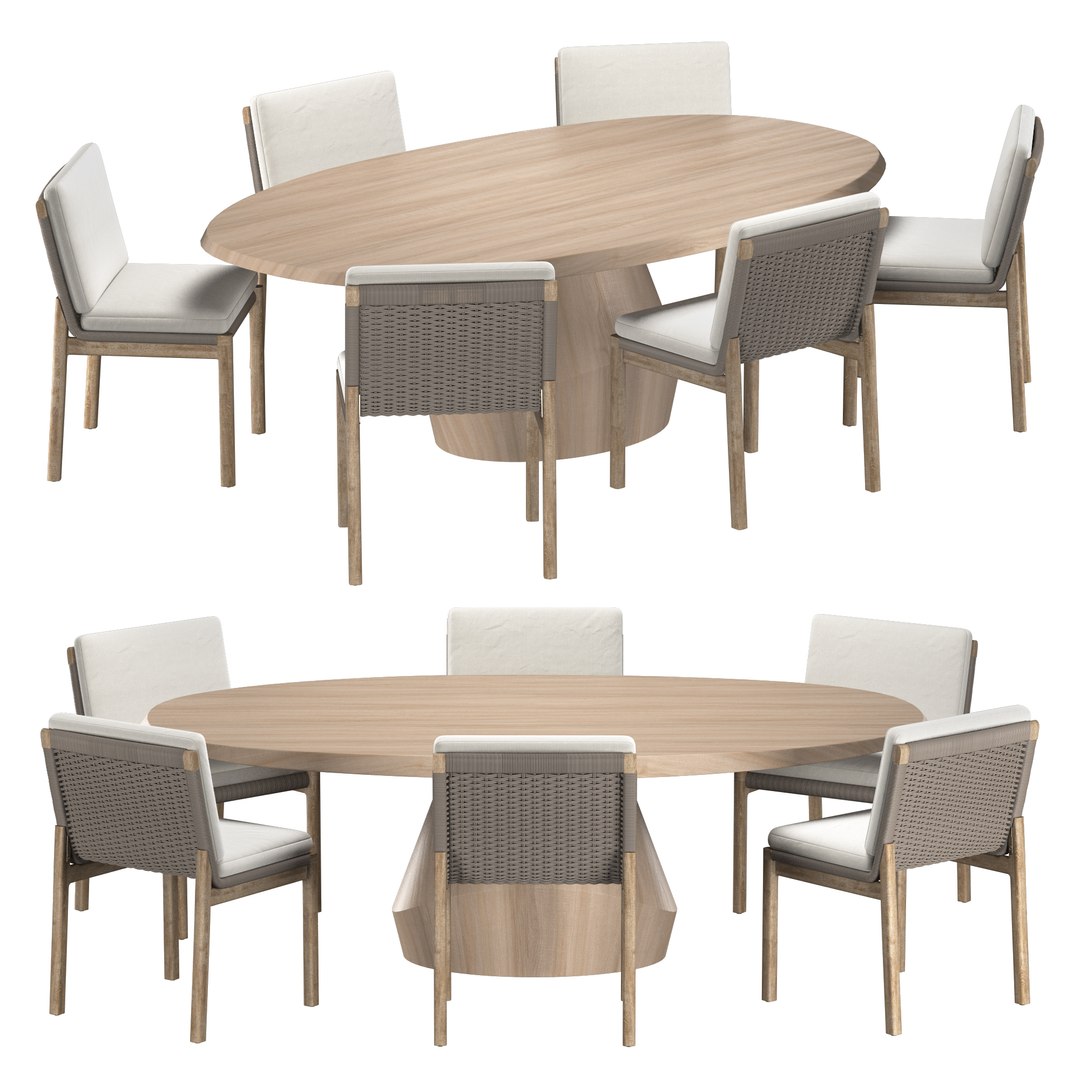 3D YAB DINING TABLE And MESA TEAK CHAIR - TurboSquid 1956126