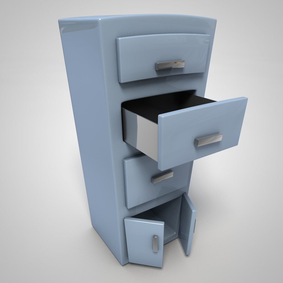 Cartoon Filing Cabinet 3D Model - TurboSquid 1432531