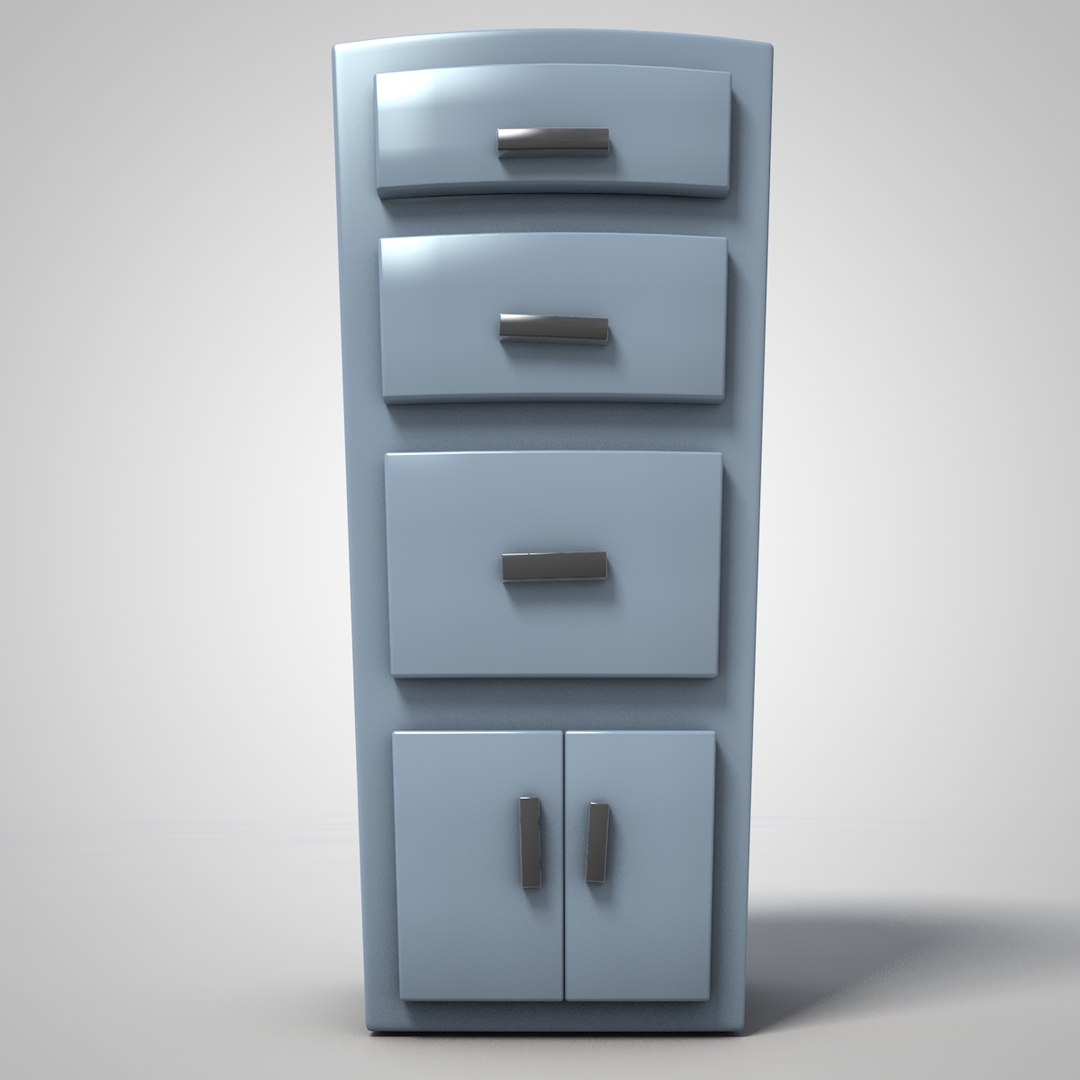 Cartoon Filing Cabinet 3D Model - TurboSquid 1432531