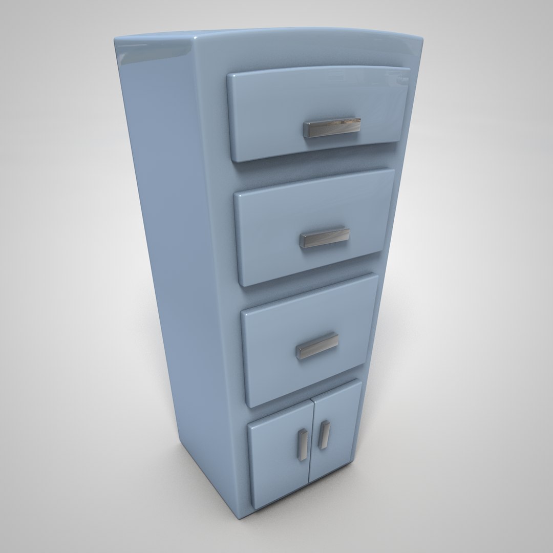 Cartoon Filing Cabinet 3D Model - TurboSquid 1432531