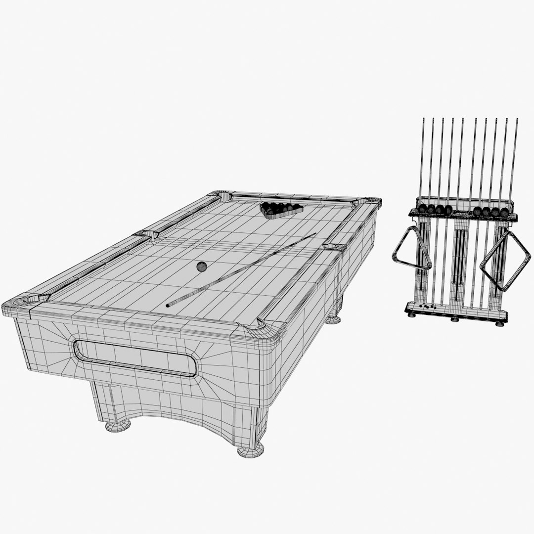 3d Realistic Pool Table 01 Model