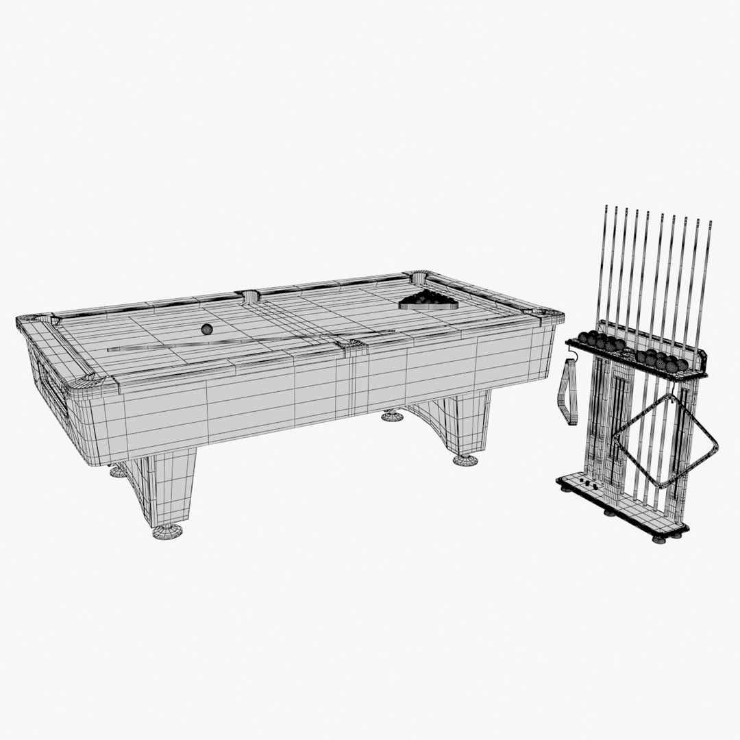 3d Realistic Pool Table 01 Model