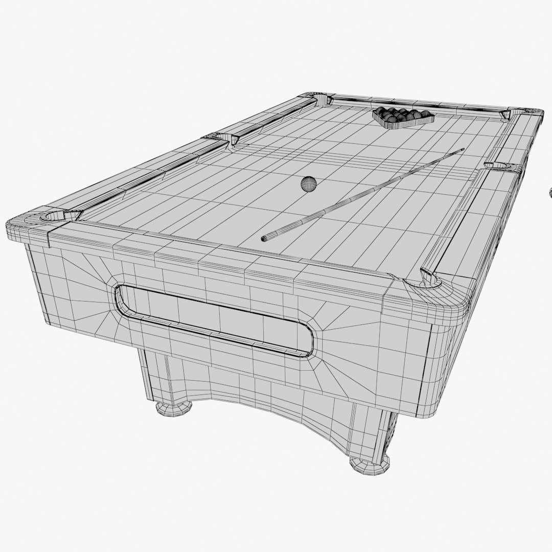 3d Realistic Pool Table 01 Model