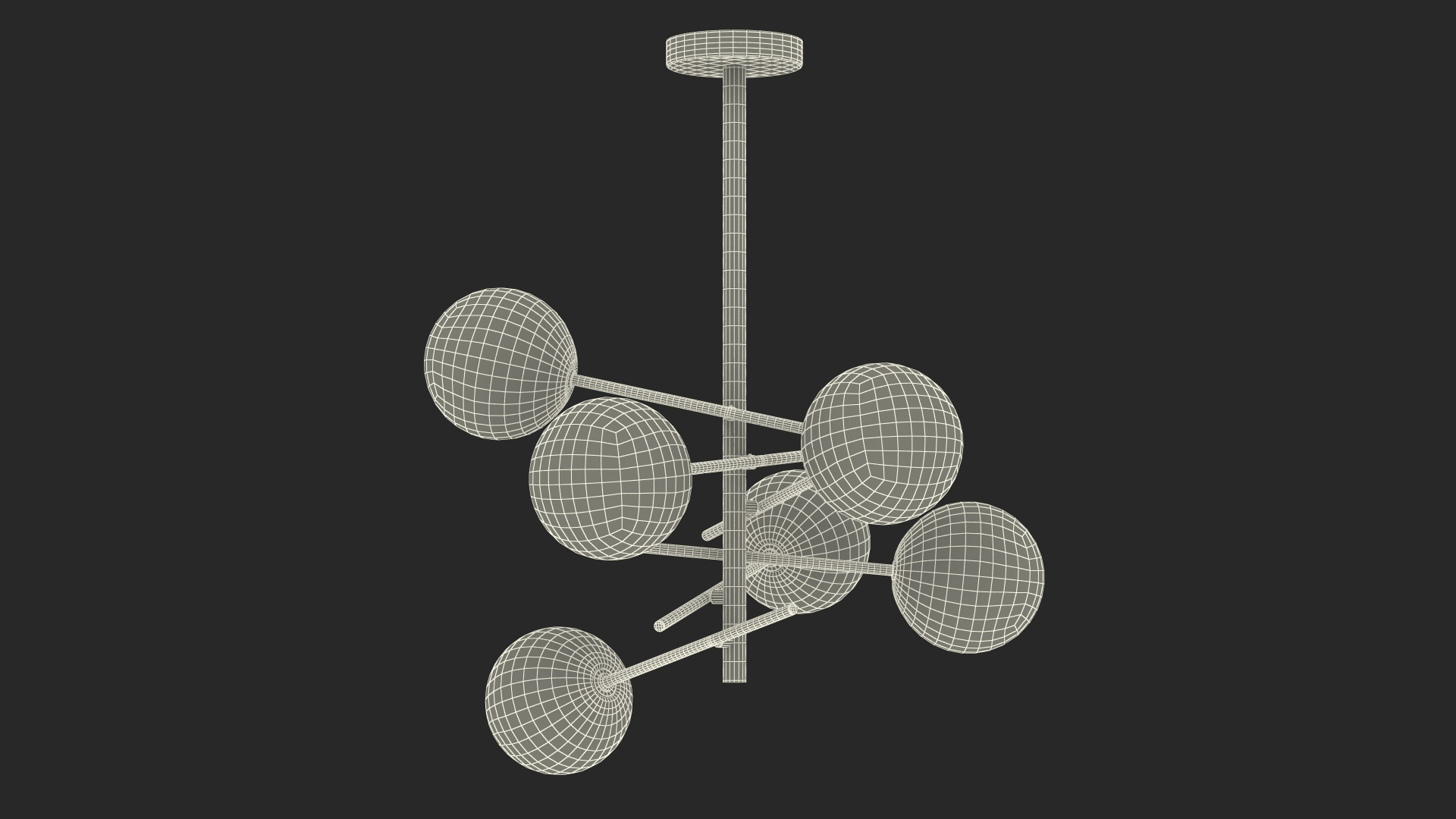 Light Cluster Globe Pendant Silver Model - TurboSquid 2018115