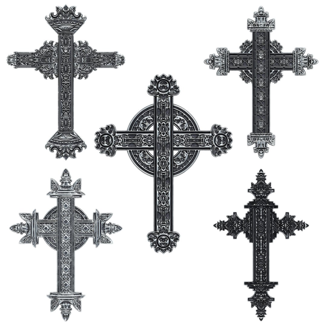 3D 5 Christian Cross V 06 - TurboSquid 2294556