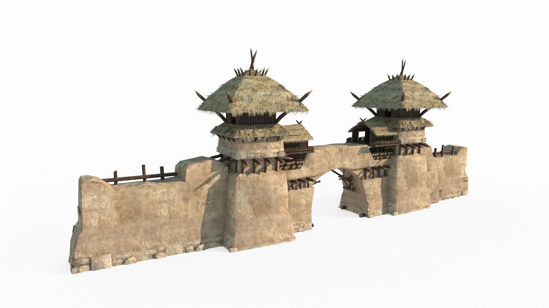 3D Ancient Architecture Tucheng Gate - TurboSquid 2141353