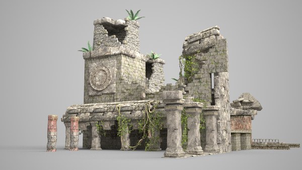 mayan pyramid 3d model