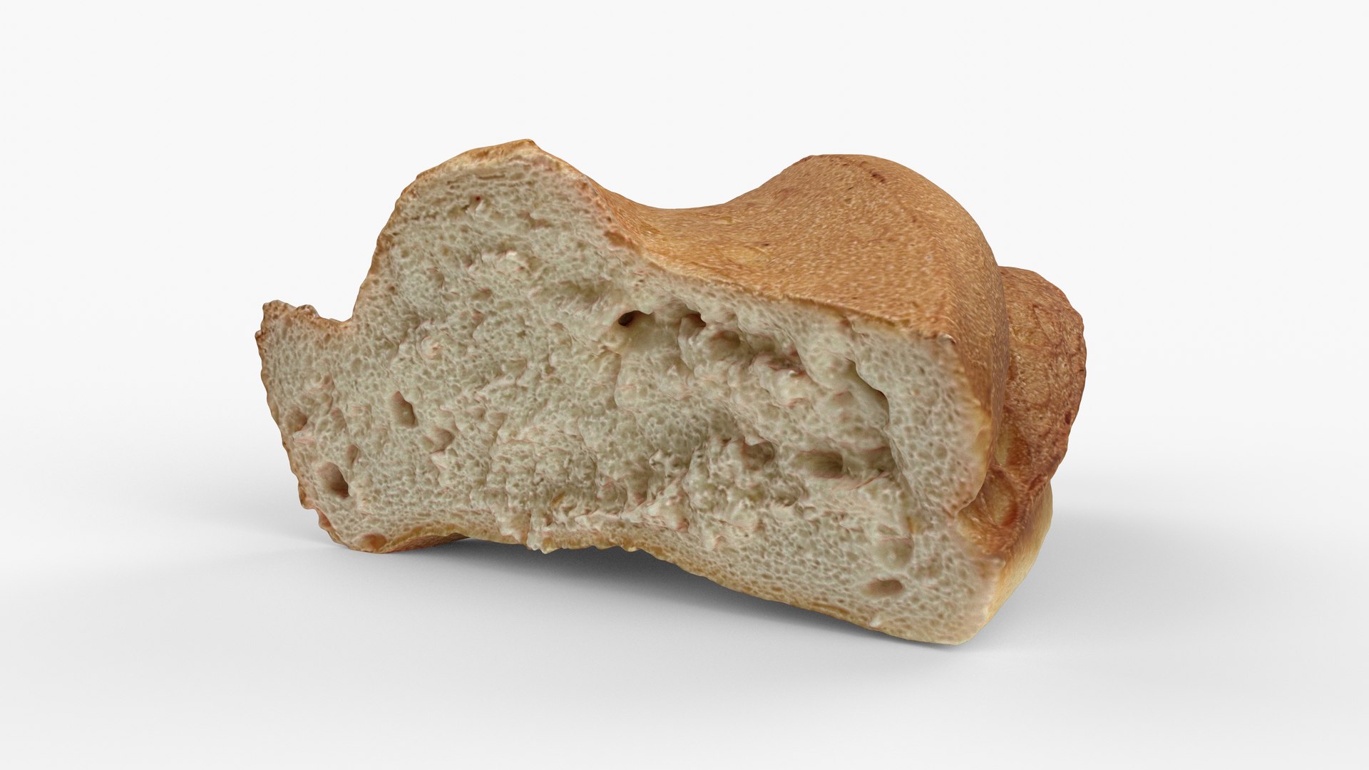 Photorealistic 3D Scan Of Half A Wheat Loaf 3D Model - TurboSquid 2228255