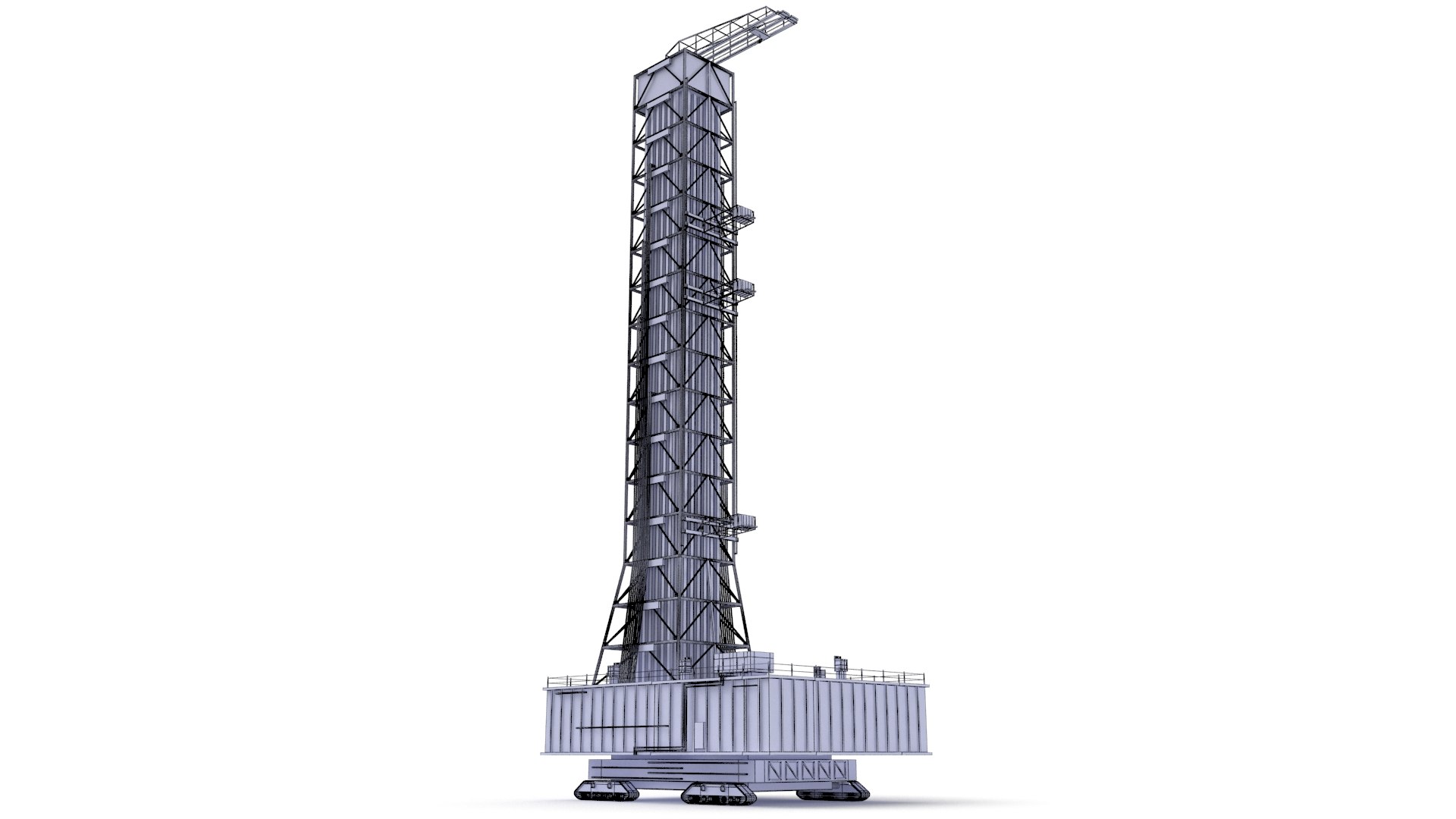 3D Saturn V Rocket On Launcher Base Model - TurboSquid 2271390