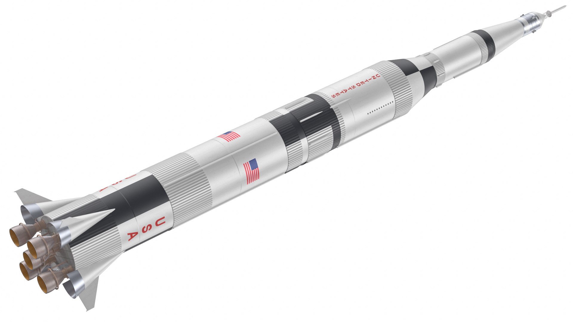 3D Saturn V Rocket On Launcher Base Model - TurboSquid 2271390