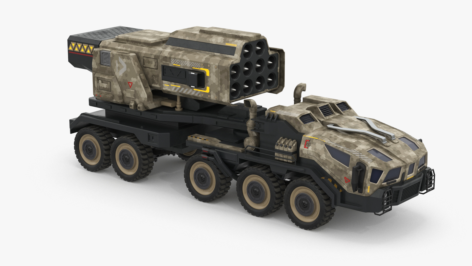 3D Futuristic Military Rocket Launcher Truck Rigged For Cinema 4D ...