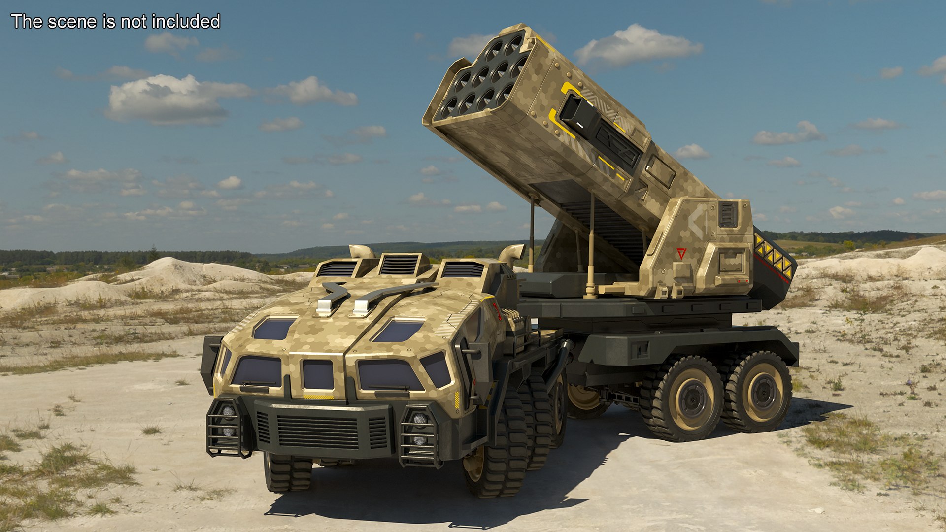3D Futuristic Military Rocket Launcher Truck Rigged For Cinema 4D ...