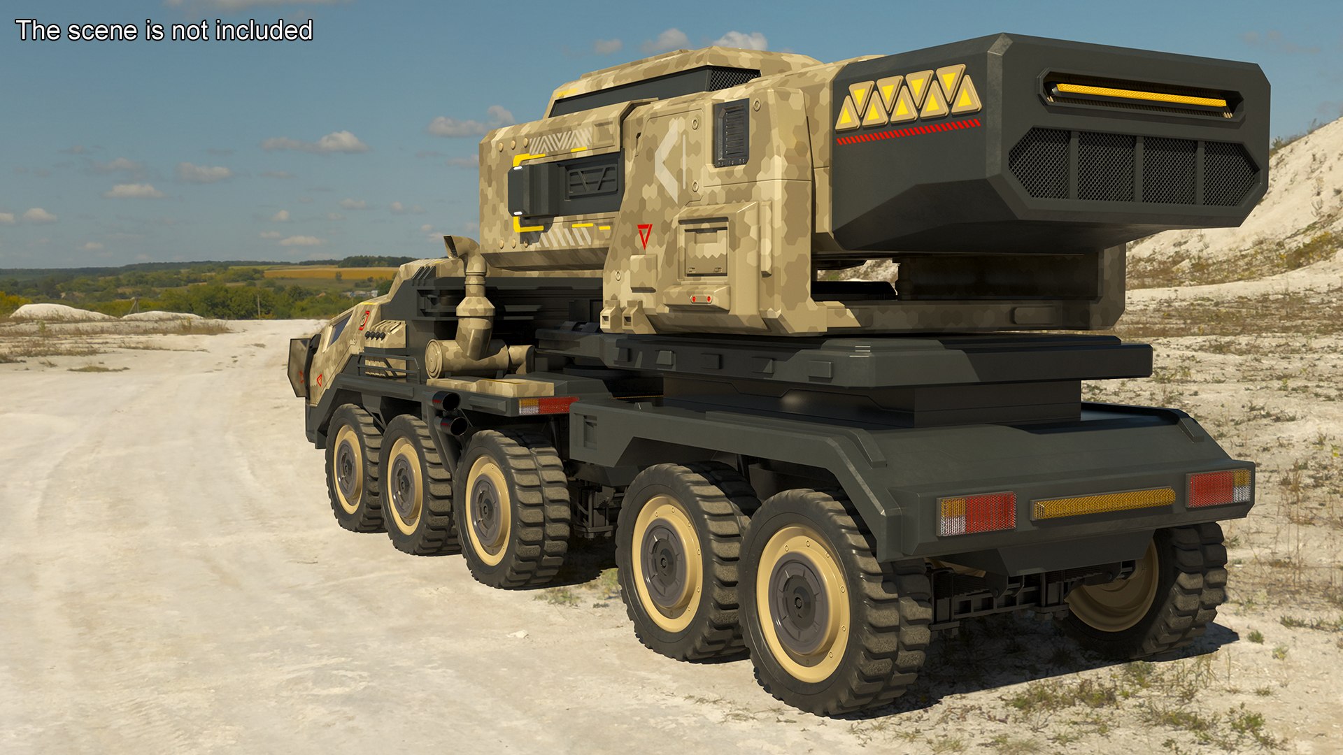 3D Futuristic Military Rocket Launcher Truck Rigged For Cinema 4D ...