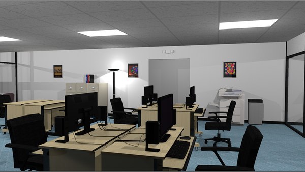 office computer monitors c4d