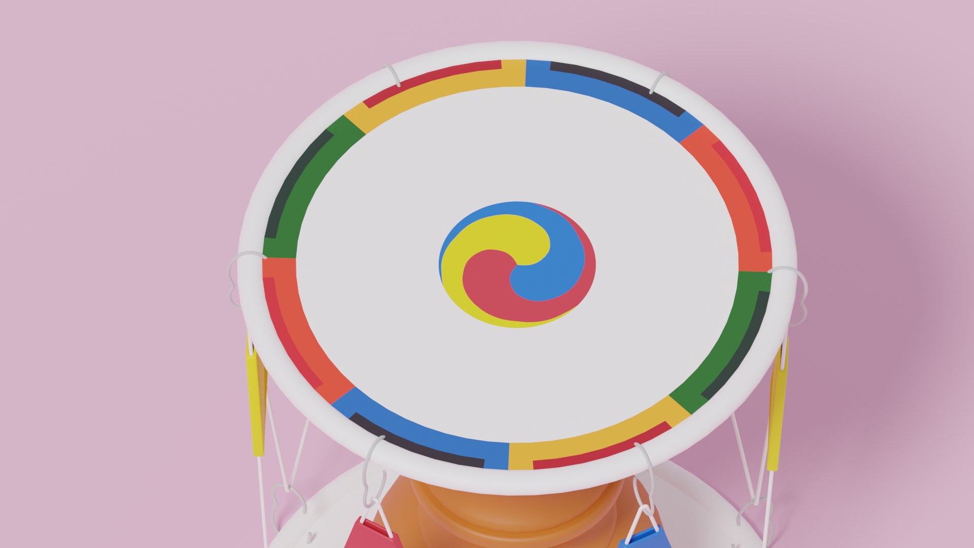 Korean Traditional Drum Buk Janggu 3D Model - TurboSquid 2224461