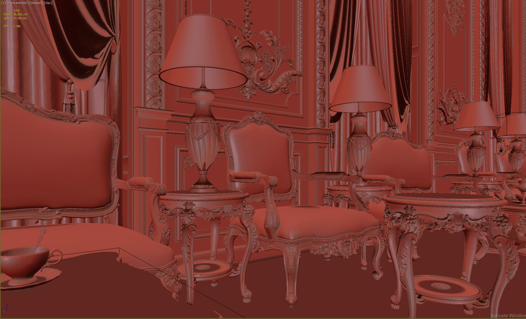 3D interior scene luxury living room - TurboSquid 1238792