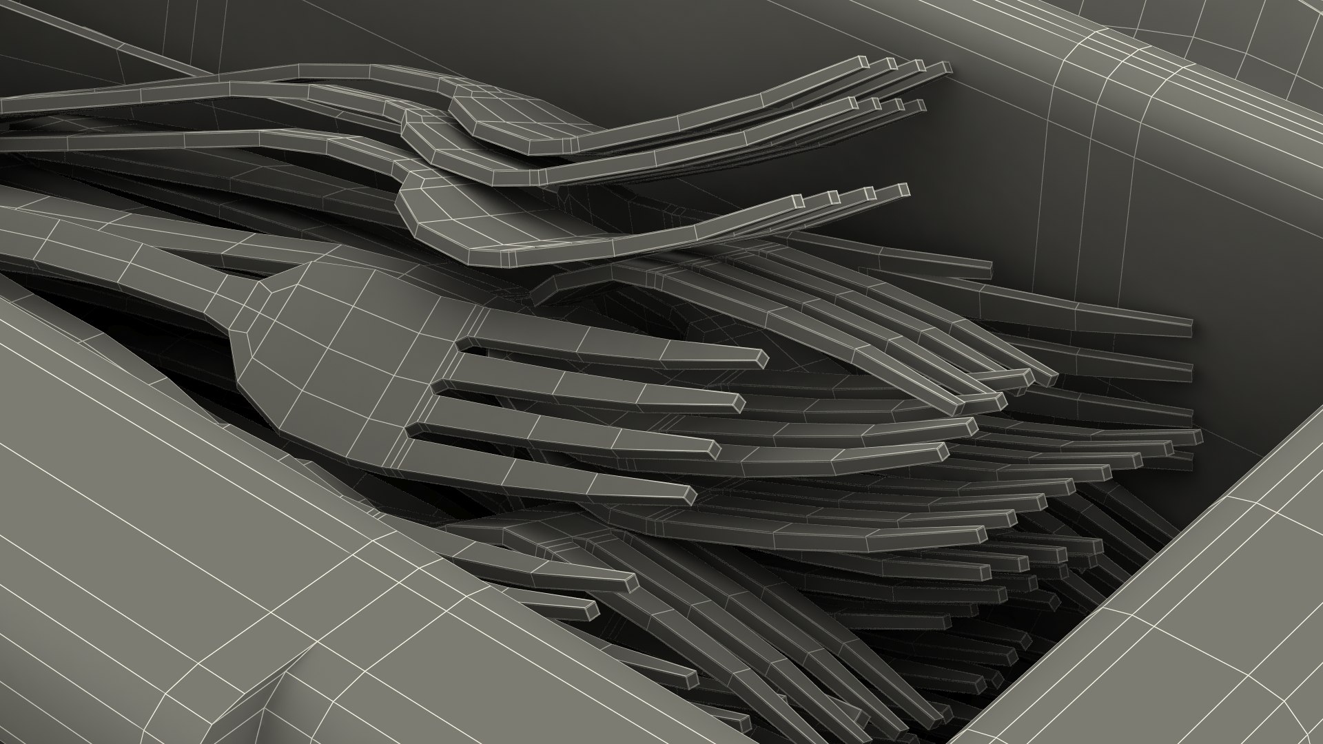 3D Tray Cutlery Utensils Model - TurboSquid 1682089