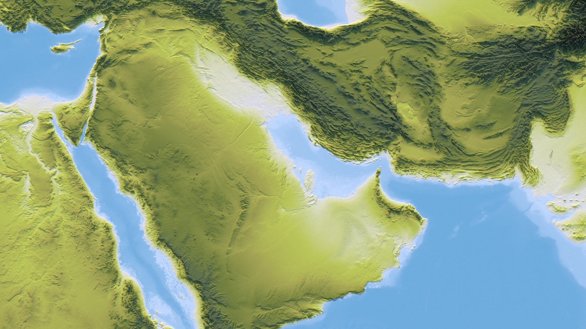 3D Middle East Map - 33K Realistic Satellite Terrain - Elevation ...