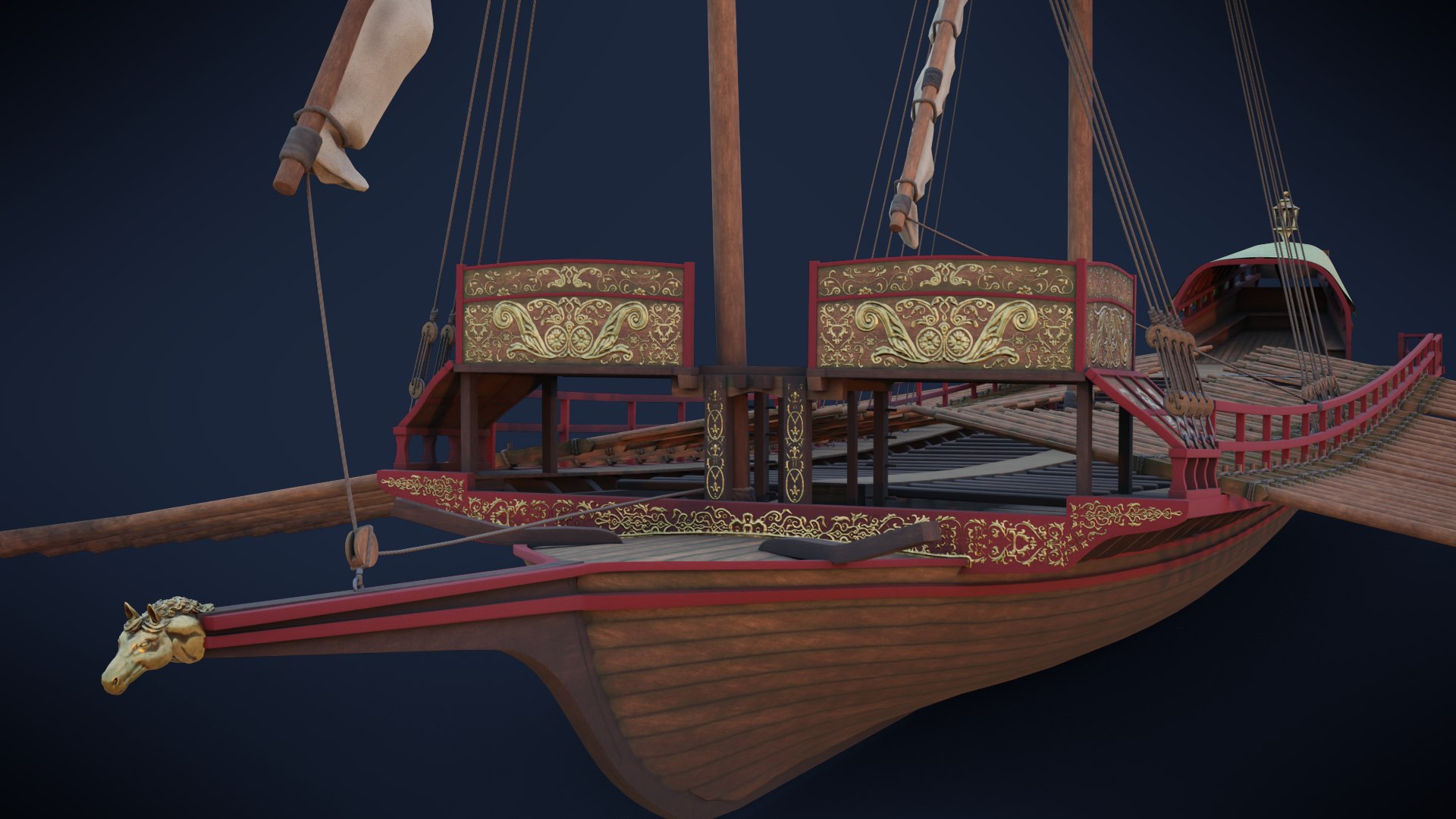 3D Medieval Galley - TurboSquid 1808867