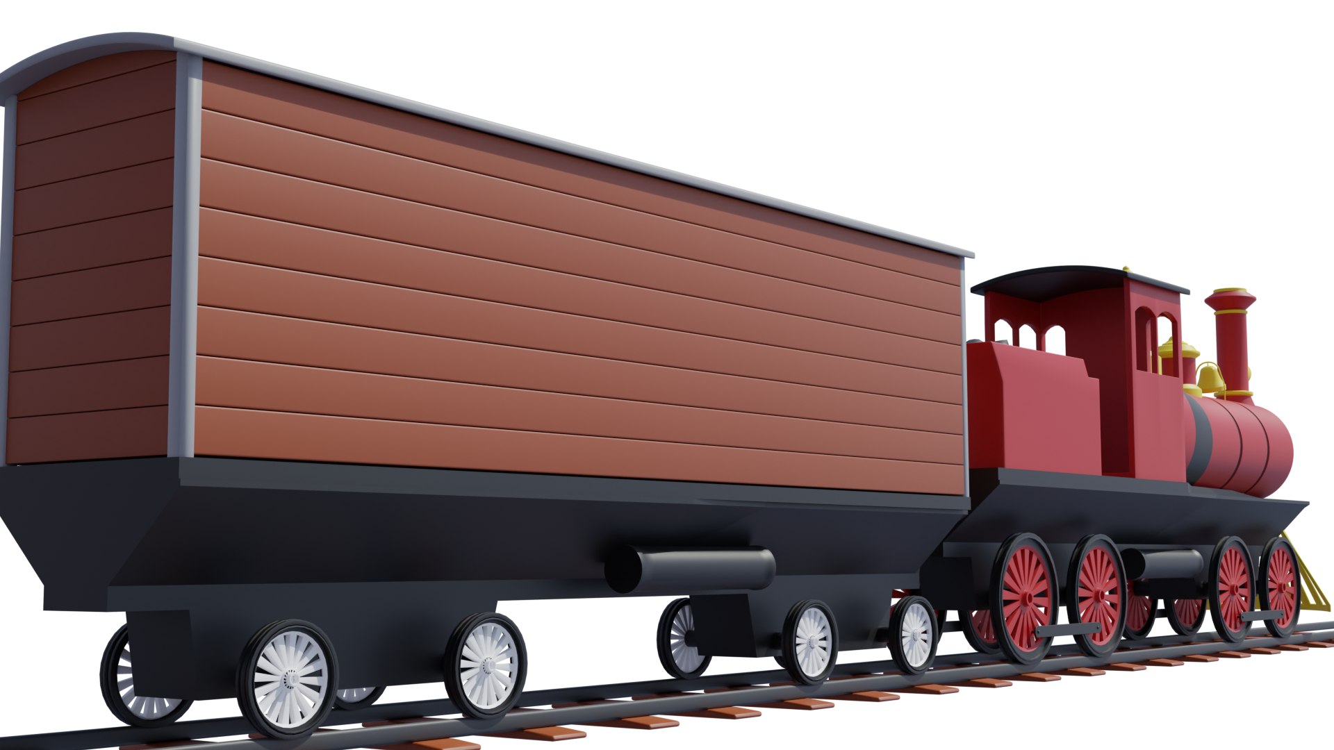 Free Cartoon Low Poly Train Model - TurboSquid 2018830