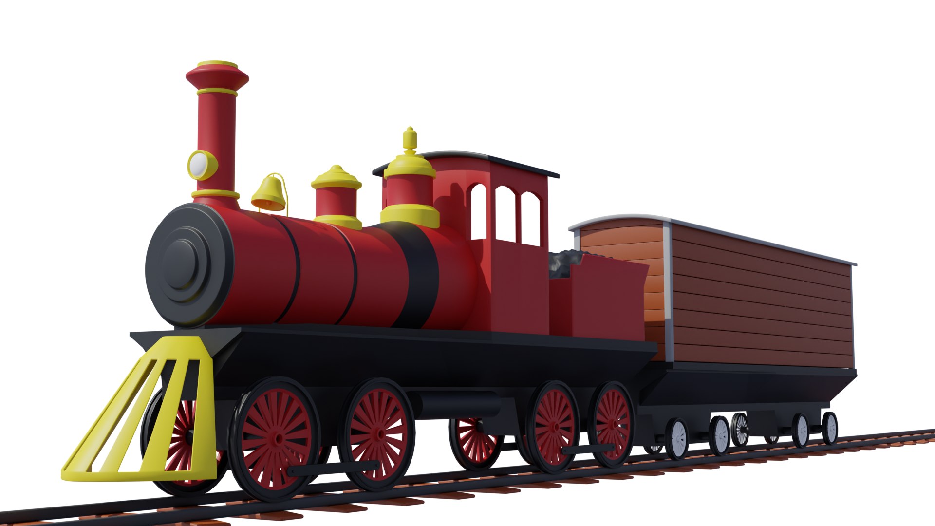 Free Cartoon Low Poly Train Model - TurboSquid 2018830