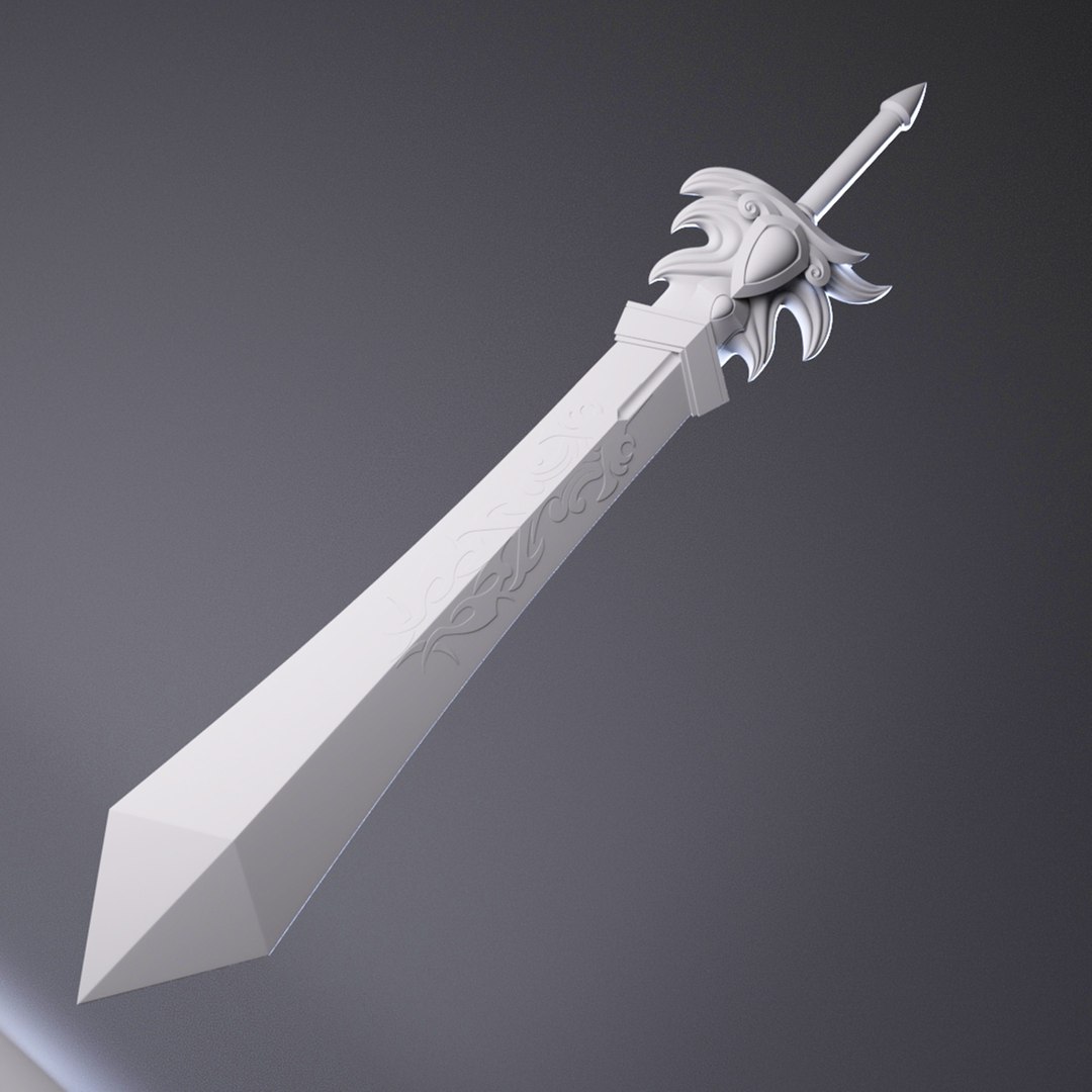 3D model Giant Great Sword Garen LOL League of Legends Excalibur saber ...