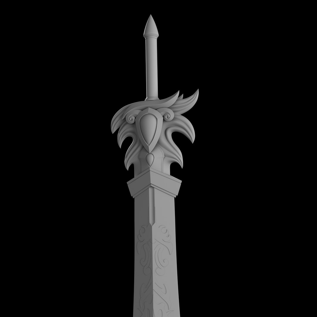 3D model Giant Great Sword Garen LOL League of Legends Excalibur saber ...