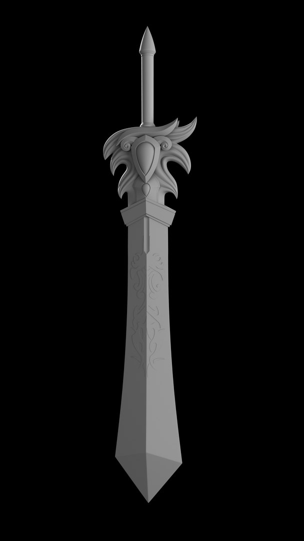 3D model Giant Great Sword Garen LOL League of Legends Excalibur saber ...