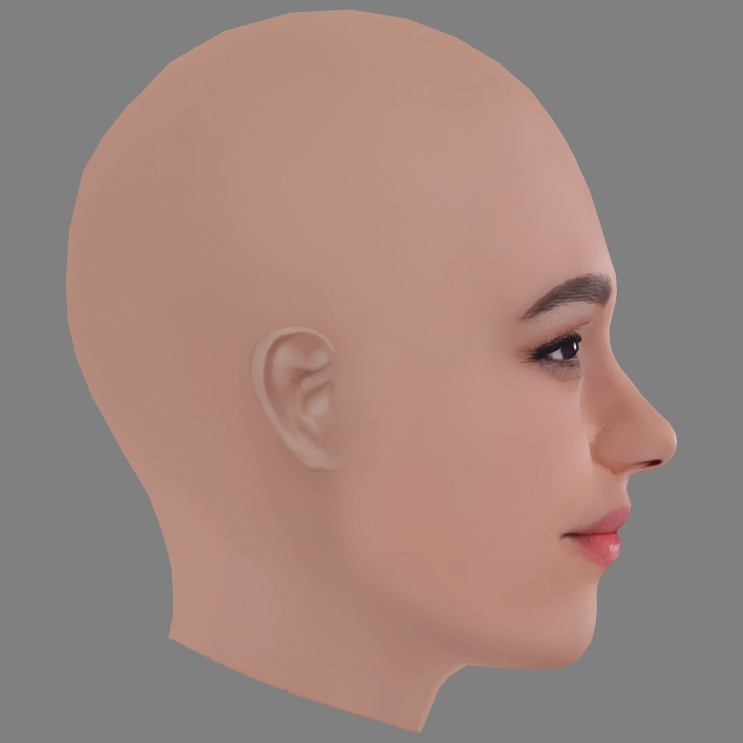 3D Model Nathalie Emmanuel Head - No Hair - Low Poly Head For Game ...