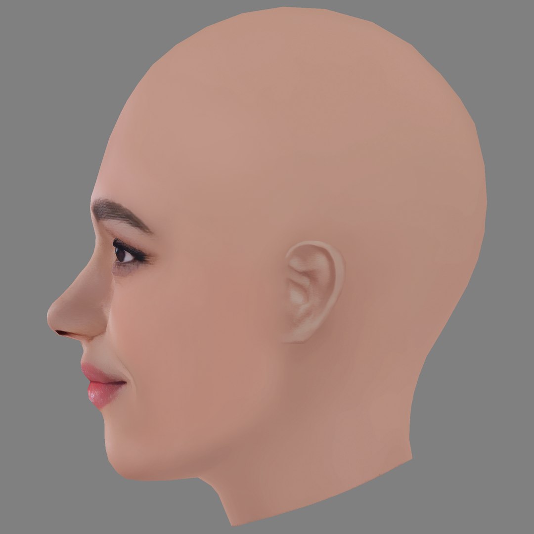 3D Model Nathalie Emmanuel Head - No Hair - Low Poly Head For Game ...